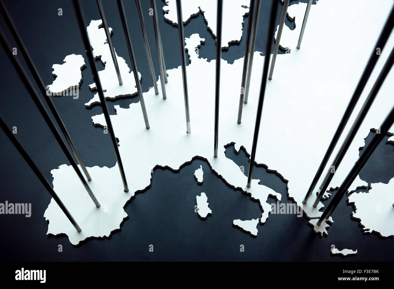 Embossed map of the world Stock Photo - Alamy