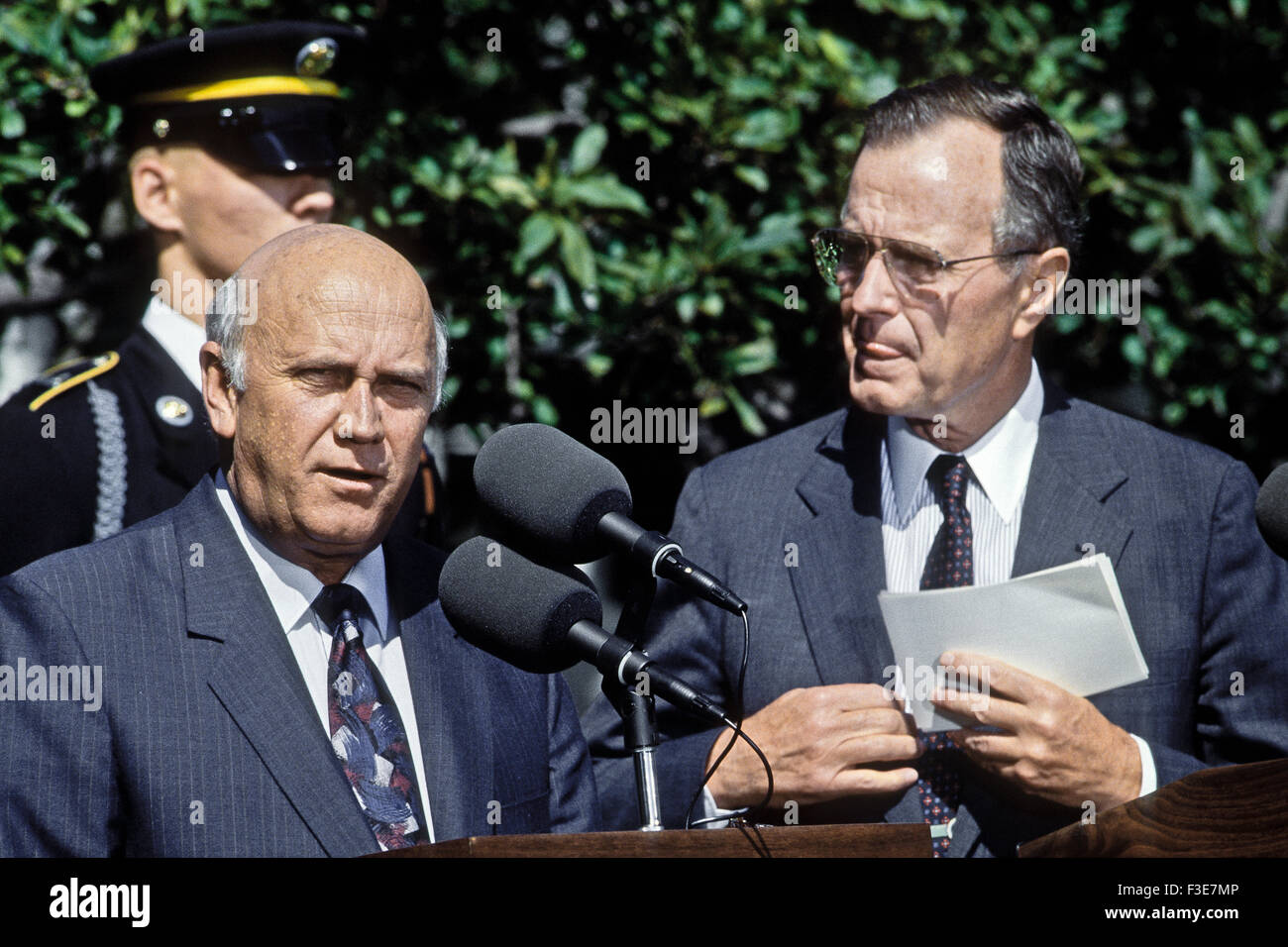 Washington, DC. 9-24-1990 President George H.W. Bush delivers remarks ...
