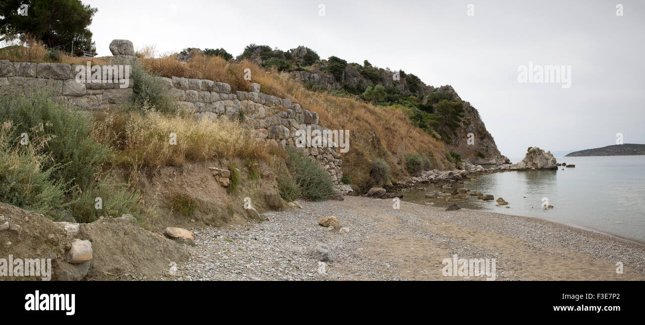 Panorama of the fortress wall and archaeological site of the ancient ...