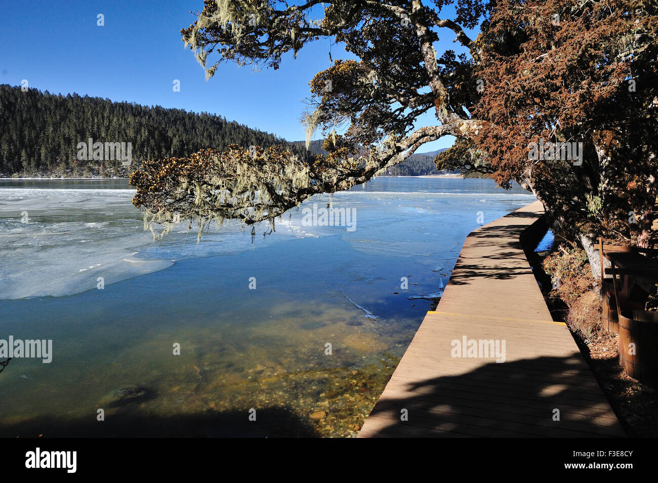 Pudacuo frozen Lake in China Stock Photo - Alamy