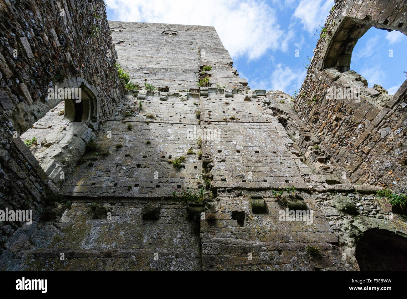 England. Portchester castle. The medieval ruins of Ashton's tower, a ...