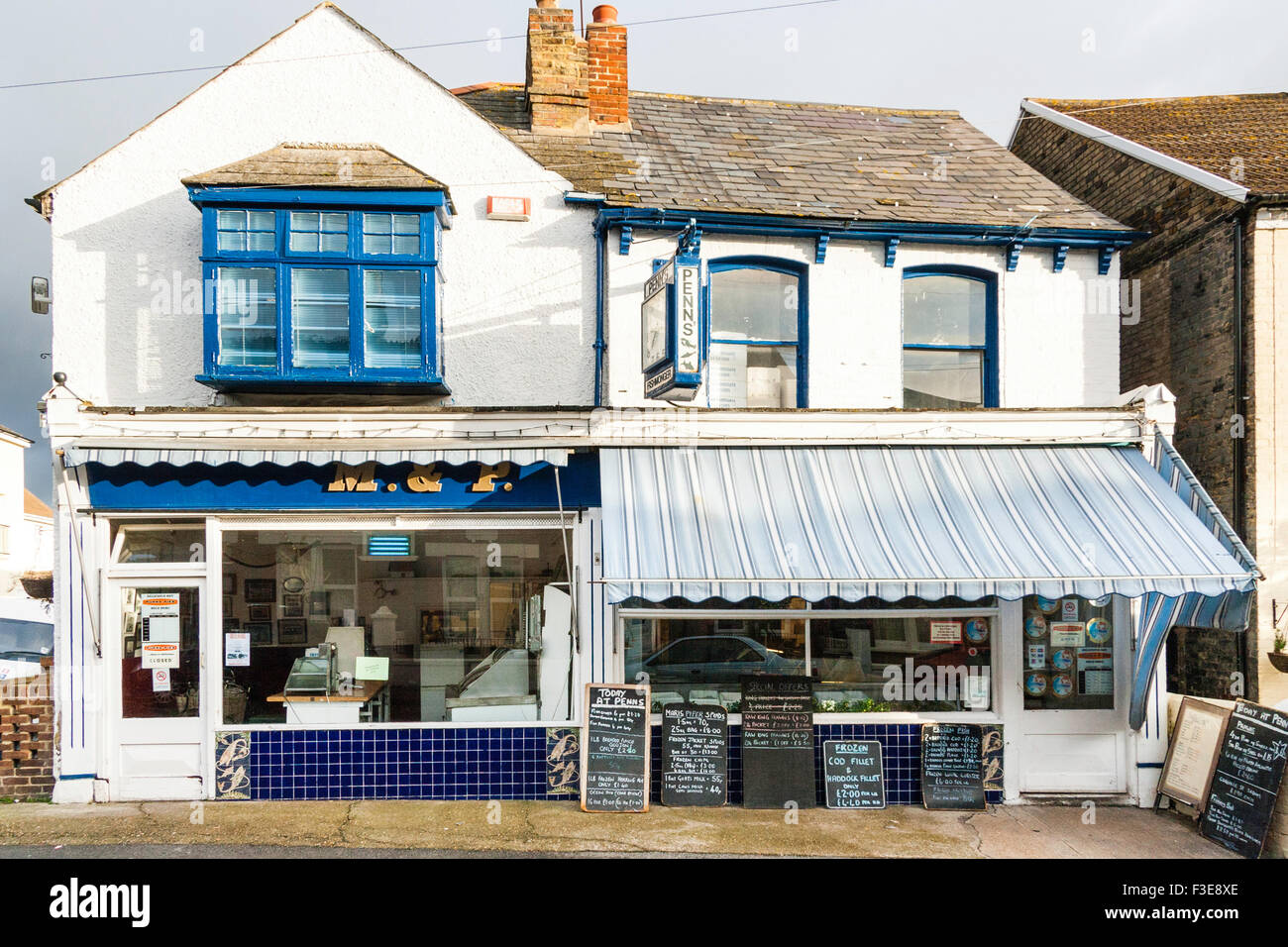 English typical 19th century detached building used as wet fish shop ...