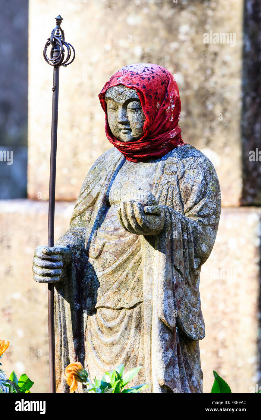 Japan, Mount Koya, Koyasan graveyard, Okunoin, jizo-bosatsu statue ...