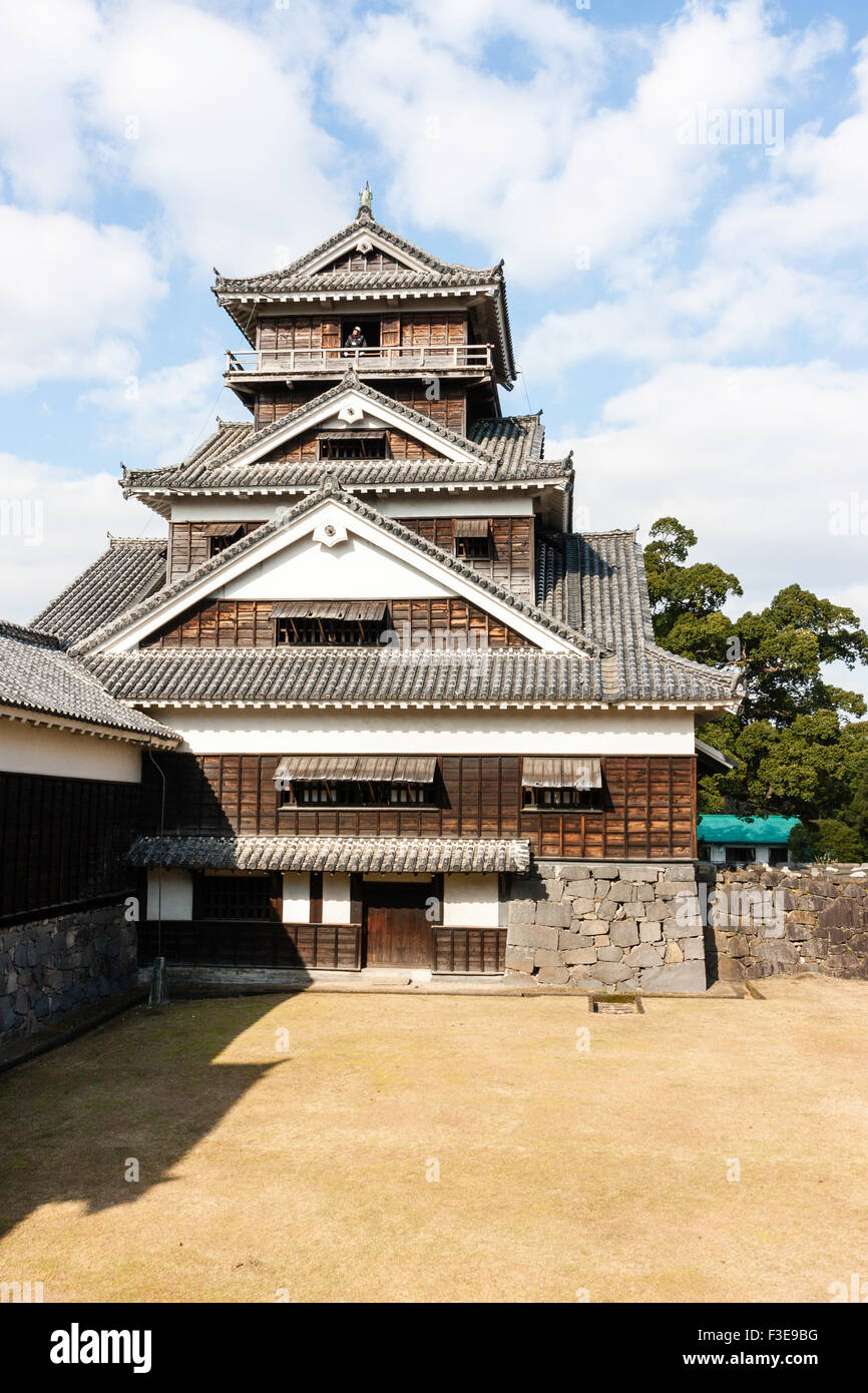 Kumamoto Castle, The multi storey Uto Yagura, turret. With five stories ...
