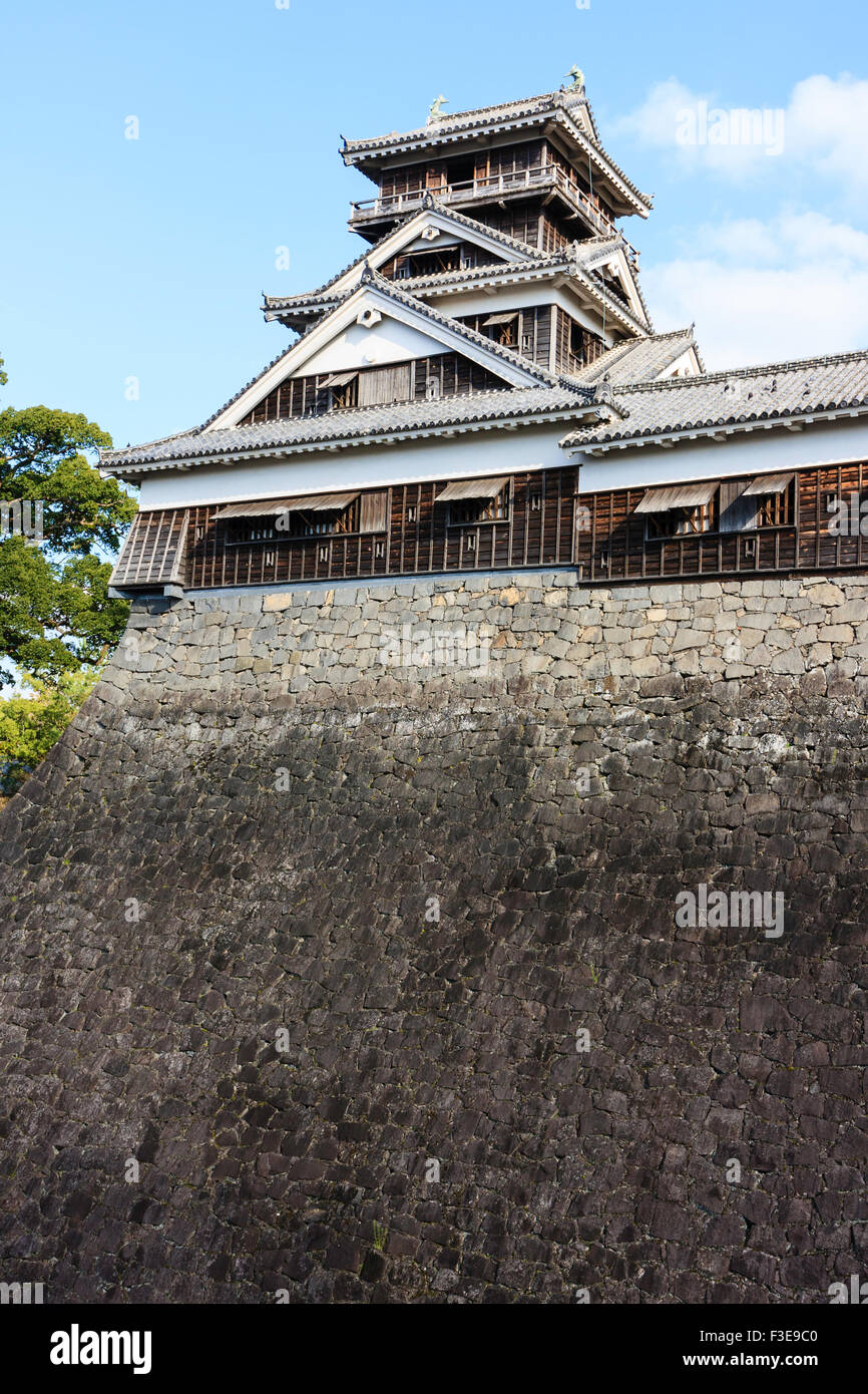 Kumamoto Castle, The multi storey Uto Yagura, turret. With five stories ...