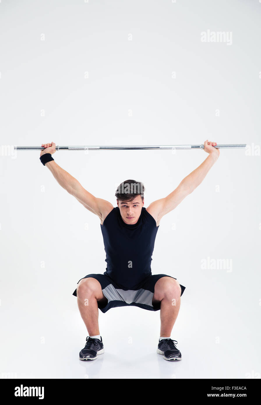 Squatting barbell isolated hi-res stock photography and images - Alamy