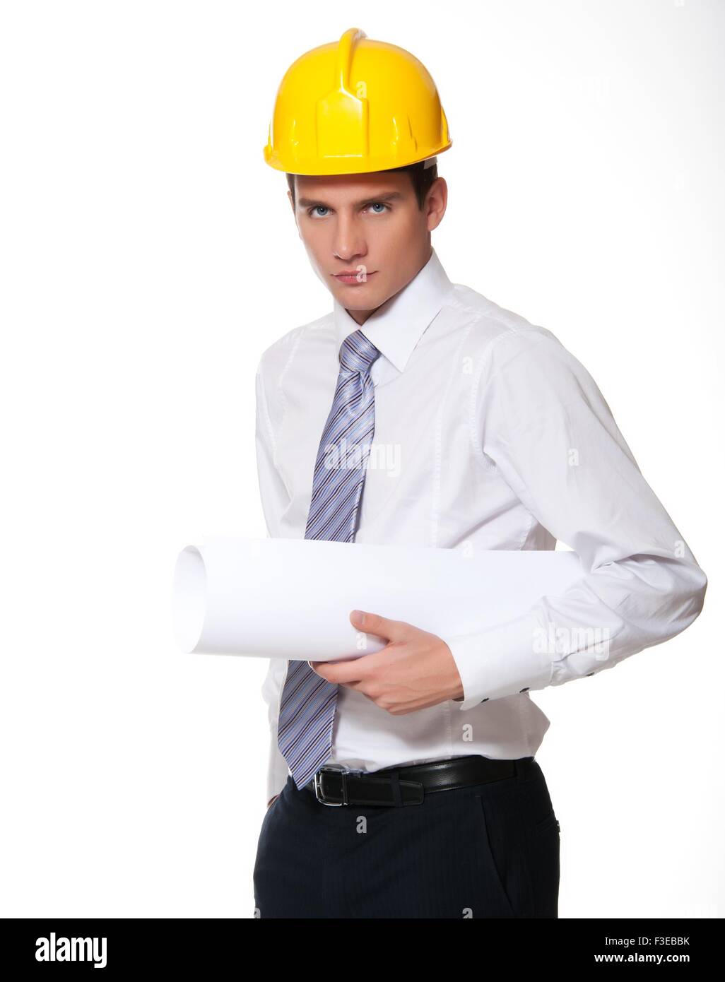 Picture of a handsome builder Stock Photo - Alamy