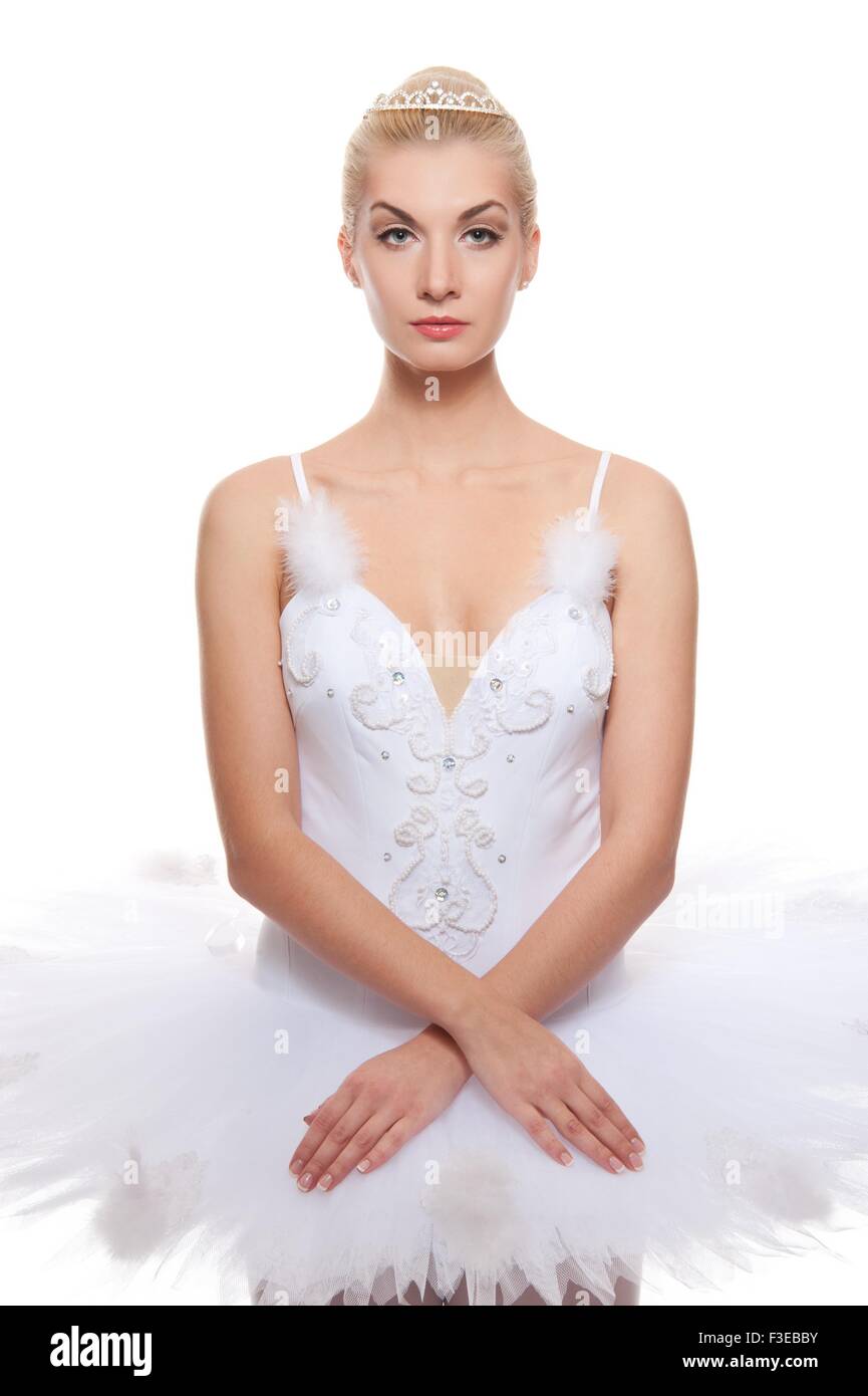 Beautiful ballet dancer isolated on white background Stock Photo - Alamy