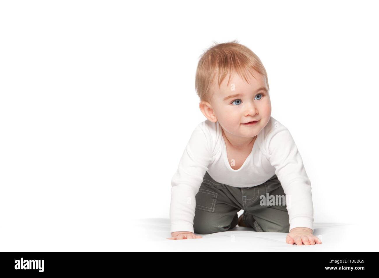 Baby boy isolated on white background Stock Photo - Alamy