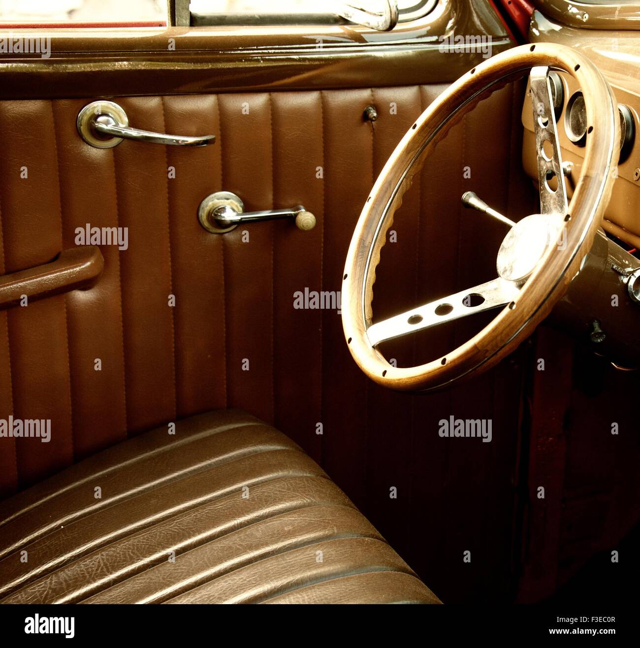 Vintage car interior Stock Photo - Alamy