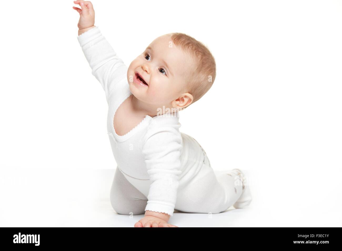 Baby girl isolated on white background Stock Photo - Alamy