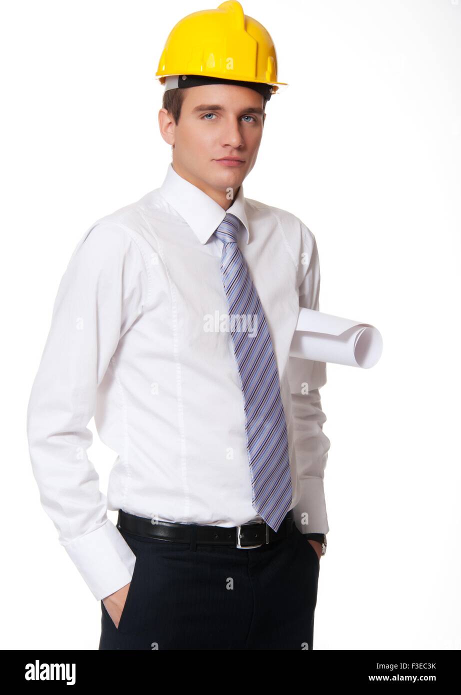 Picture of a handsome builder Stock Photo - Alamy