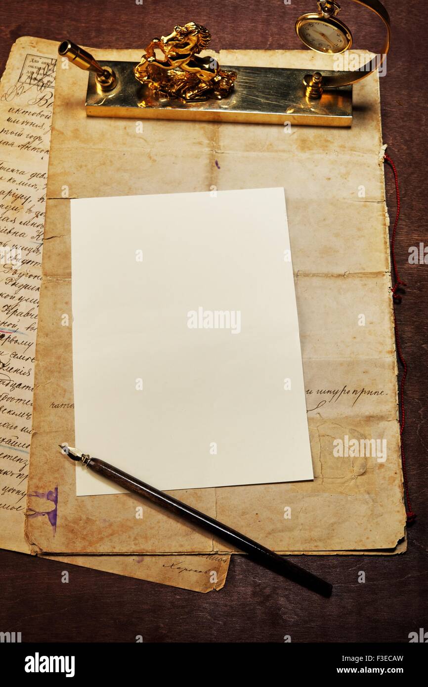 Vintage letter concept Stock Photo - Alamy