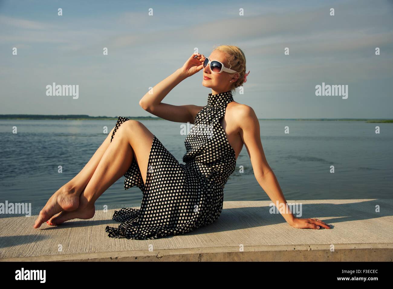 Beautiful lady outdoors Stock Photo - Alamy