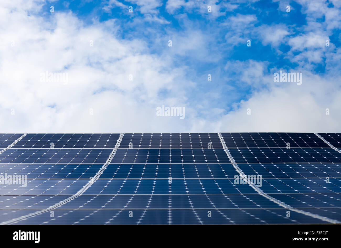 Solar Panel with sky on background Stock Photo - Alamy