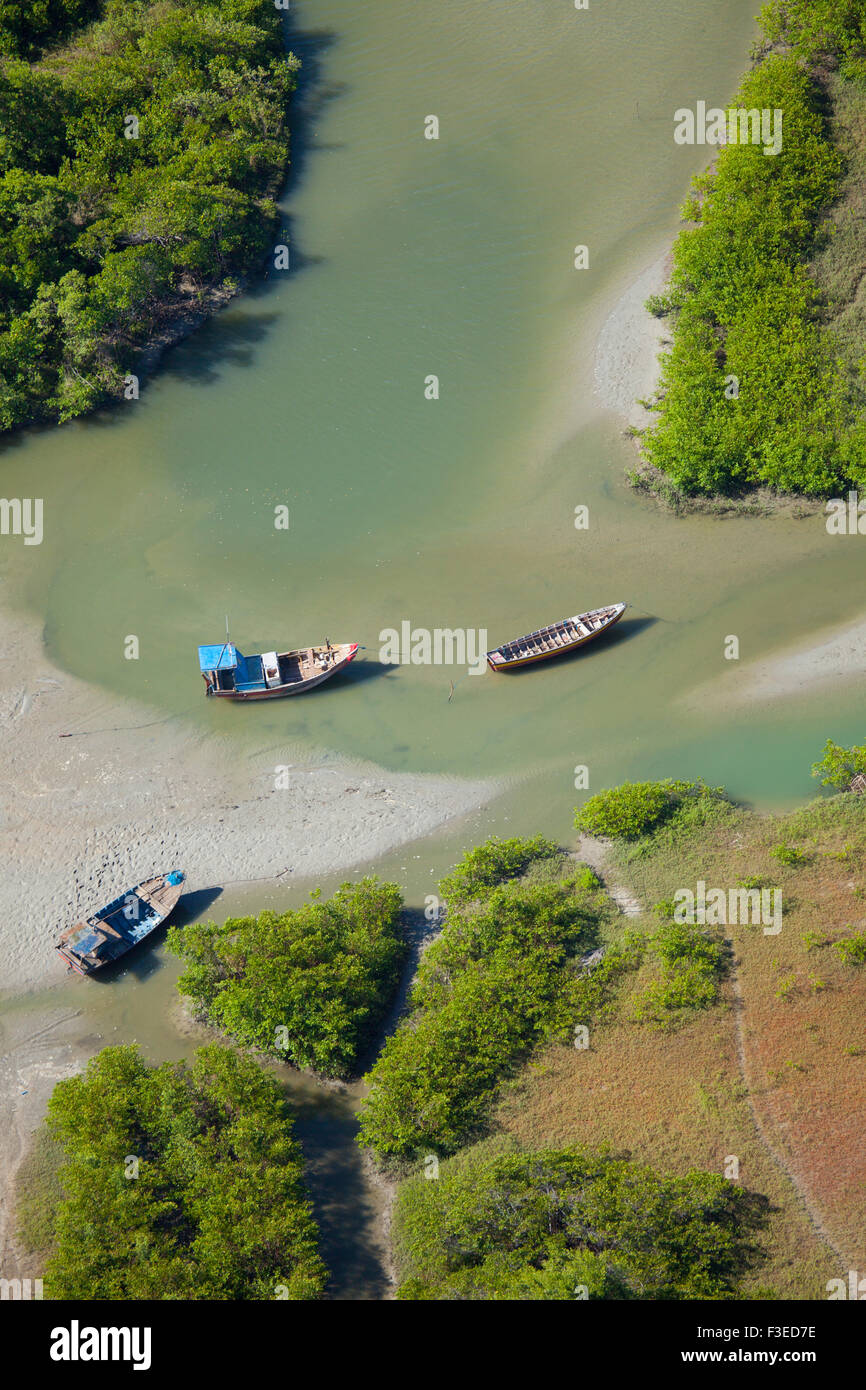 Aerial view of the Ceara coast between Jericoacoara and Fortaleza in ...