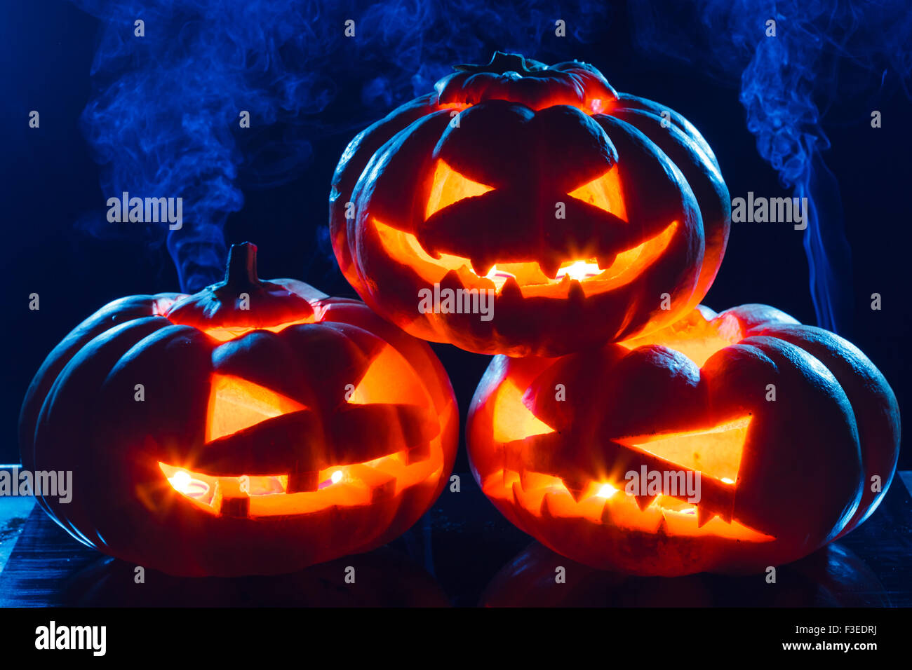terrible pumpkin on black background Stock Photo - Alamy