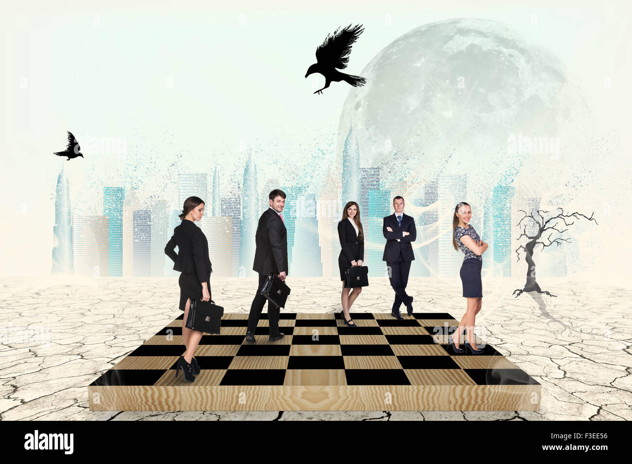 People on the chess-board Stock Photo - Alamy