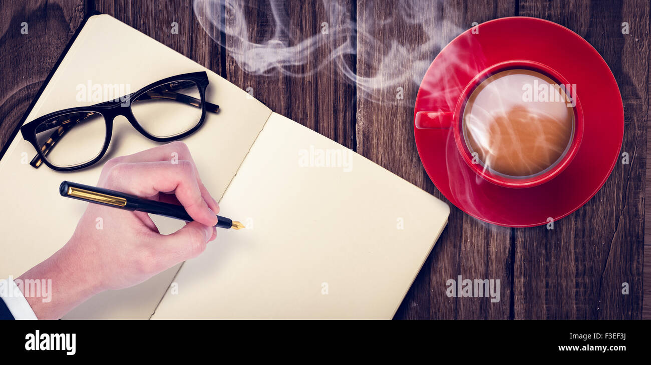 Hand pen overhead hi-res stock photography and images - Alamy