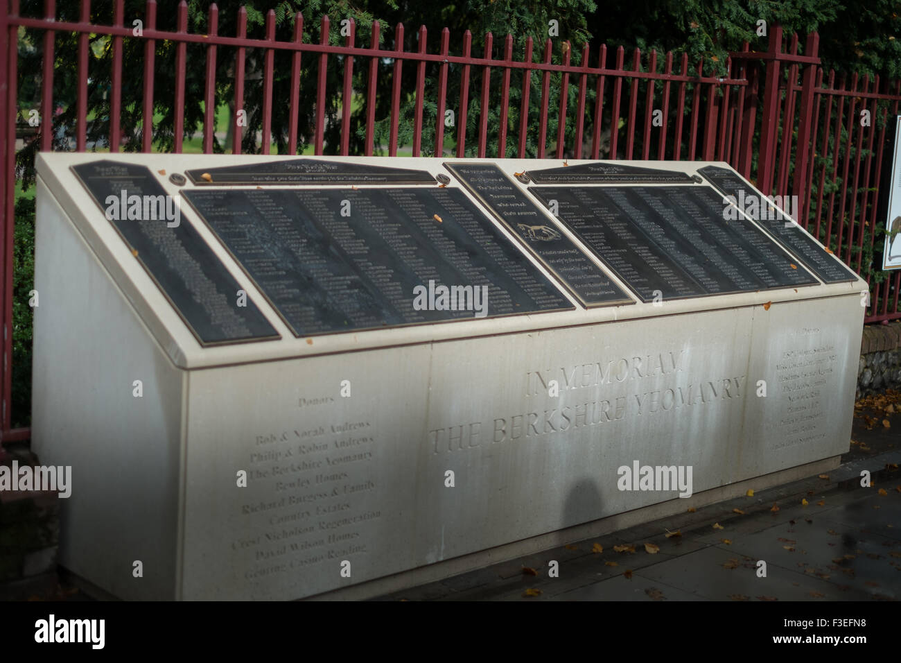 Reading, UK. 6th October, 2015. The New Memorial of trooper Potts In ...