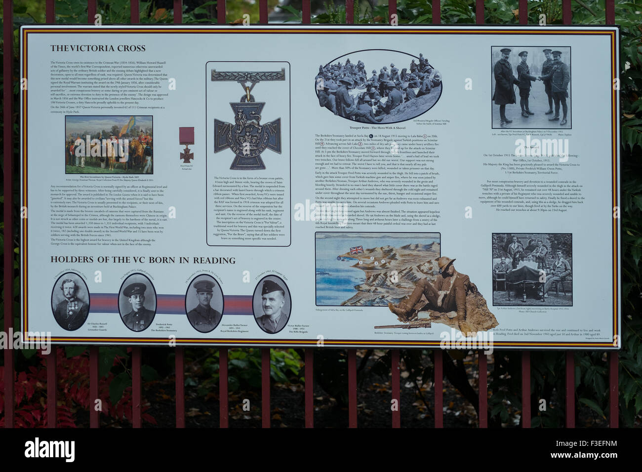 Reading, UK. 6th October, 2015. The New Memorial of trooper Potts In ...