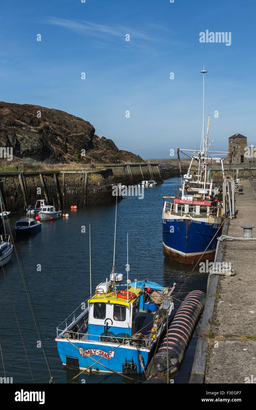 Boats in Amlwch Harbour Stock Photo - Alamy