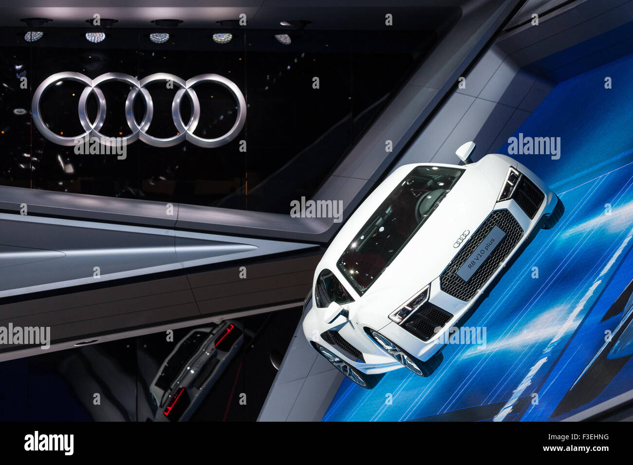 Audi R8 V10 Plus at the IAA International Motor Show 2015 Stock Photo ...