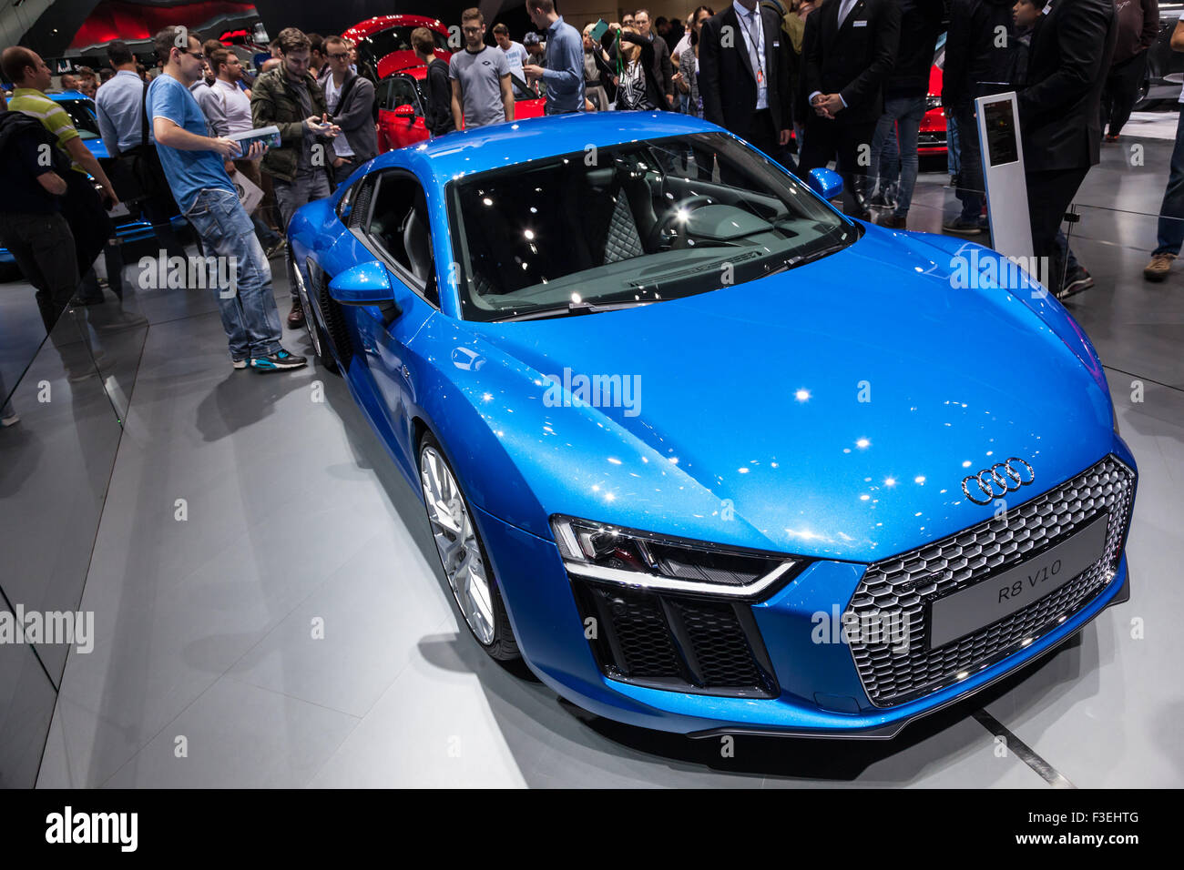 Audi R8 V10 Plus at the IAA International Motor Show 2015 Stock Photo ...