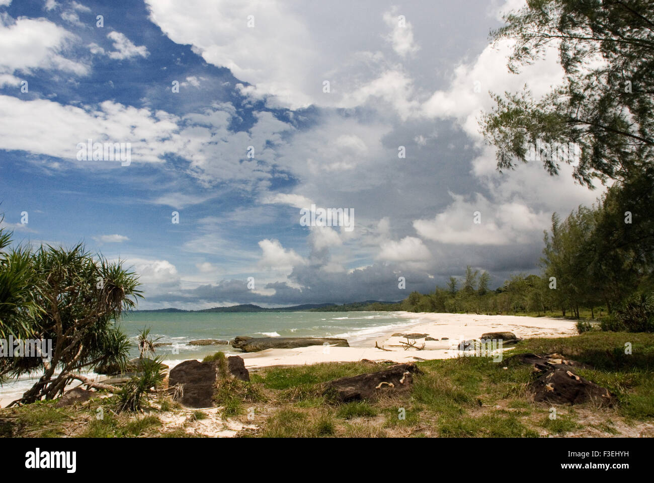 Virgin beach on the waterfront of Ream National Park. Ream National ...