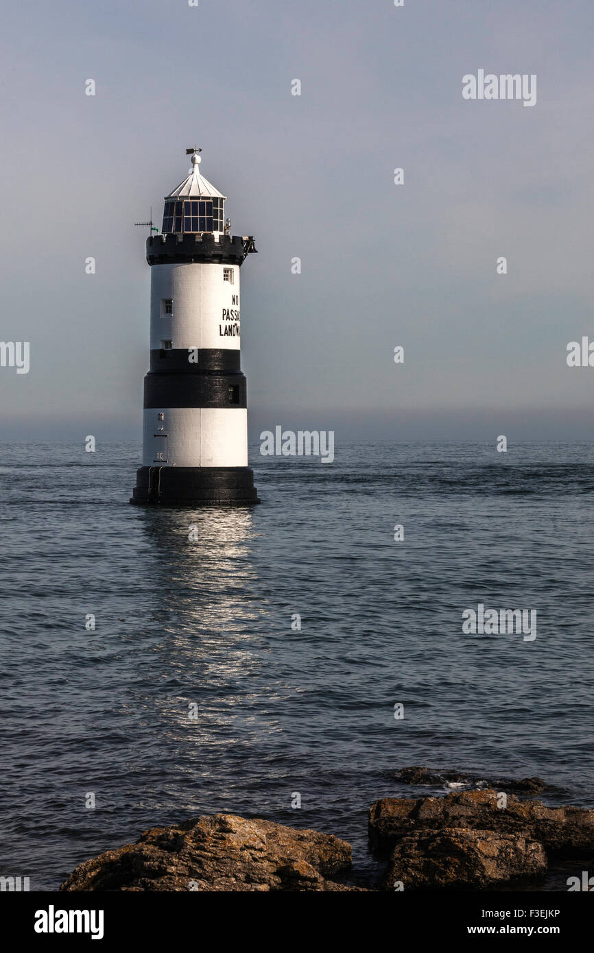 Lighthouse at Penmon Point Stock Photo - Alamy