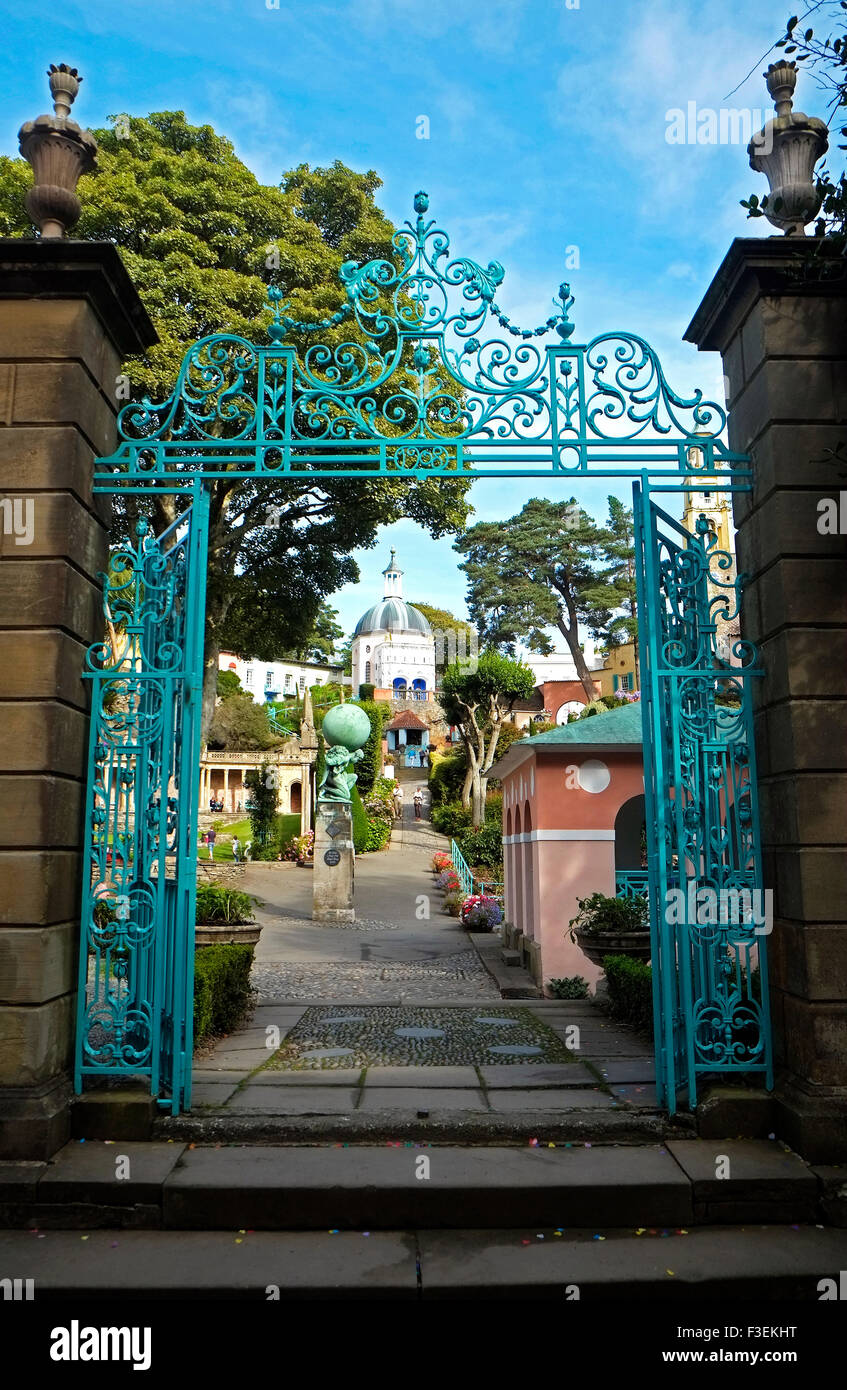 View of Port Meirion Village Gwynedd North Wales UK United Kingdom ...