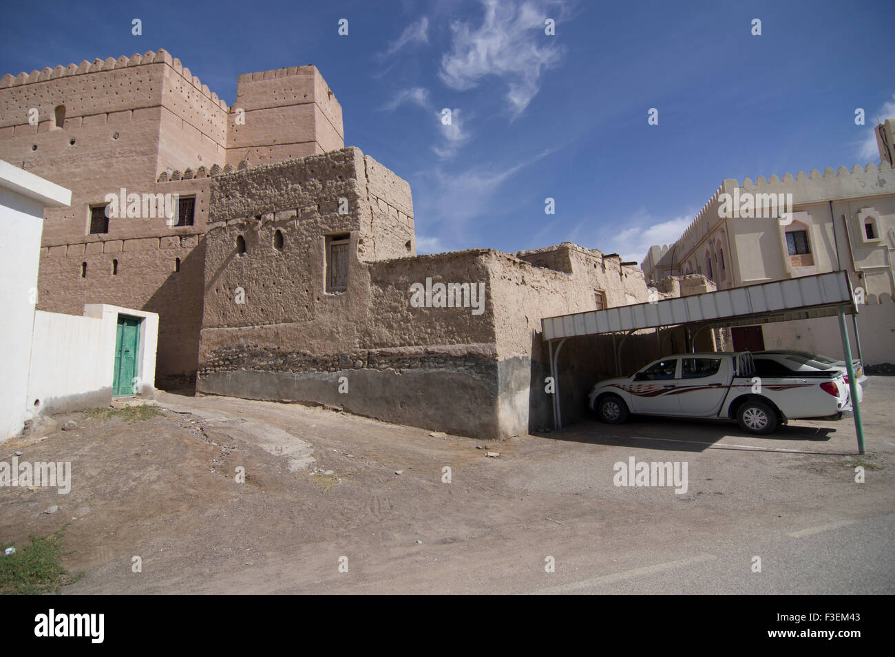Residential adobe home in a town in the Sultanate of Oman, a safe ...