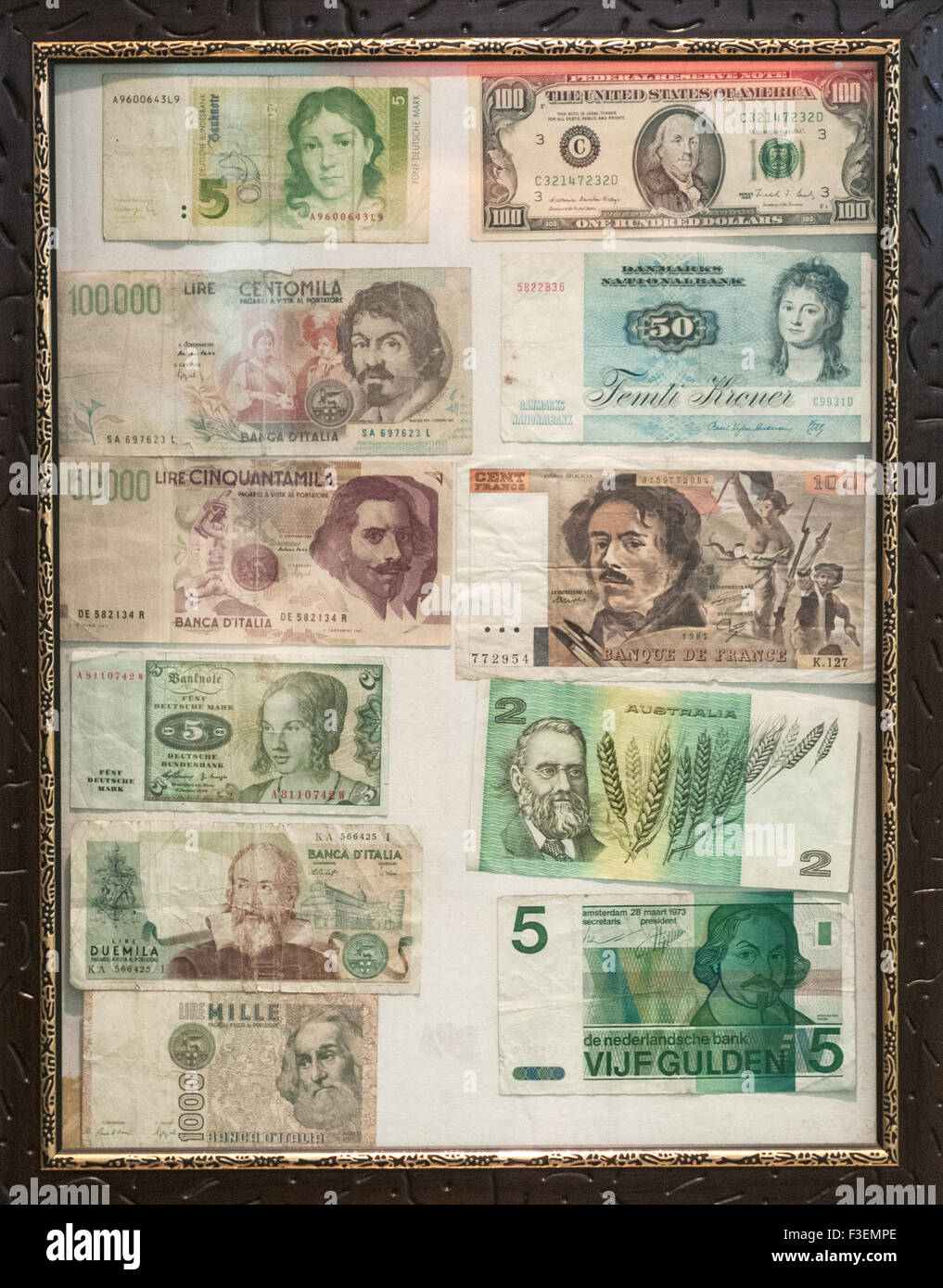 Collage of coins Stock Photo - Alamy