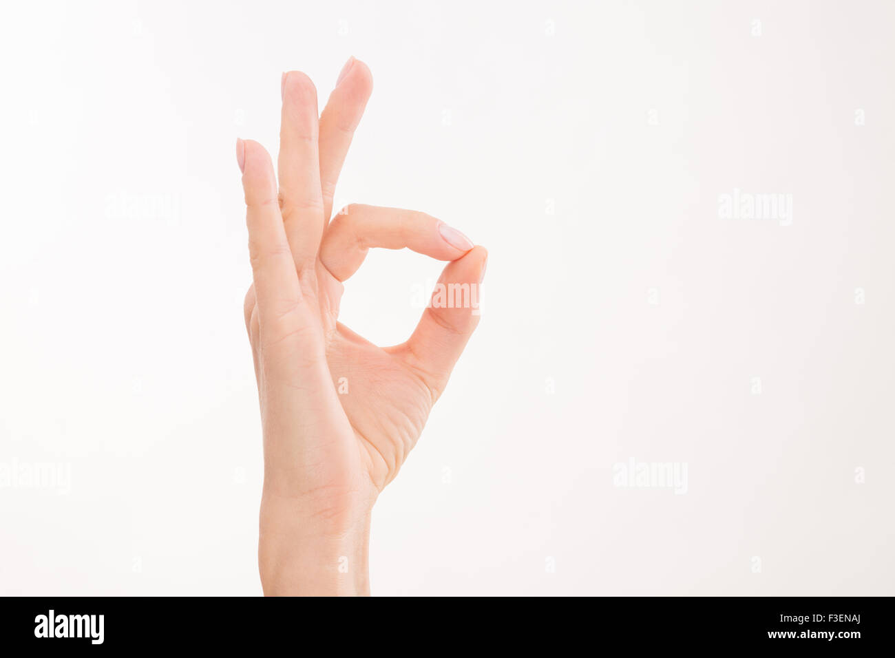 Woman's hand expressing success Stock Photo - Alamy