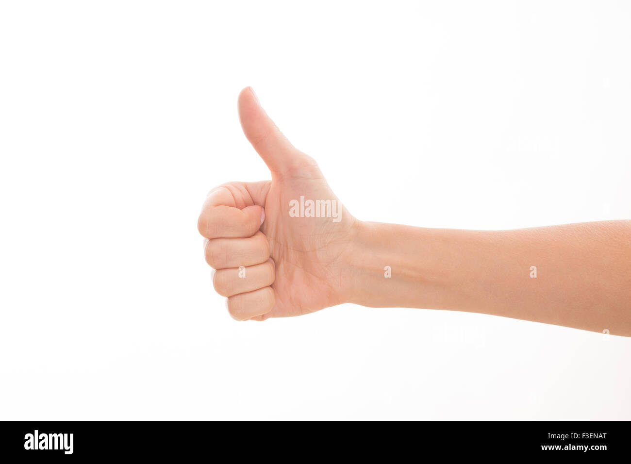 Woman's hand expressing success Stock Photo - Alamy