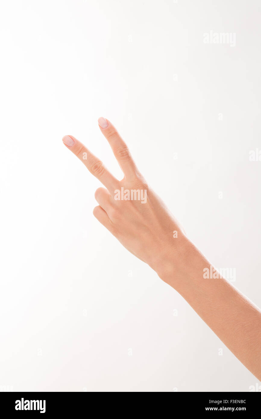 Two fingers symbol hi-res stock photography and images - Alamy