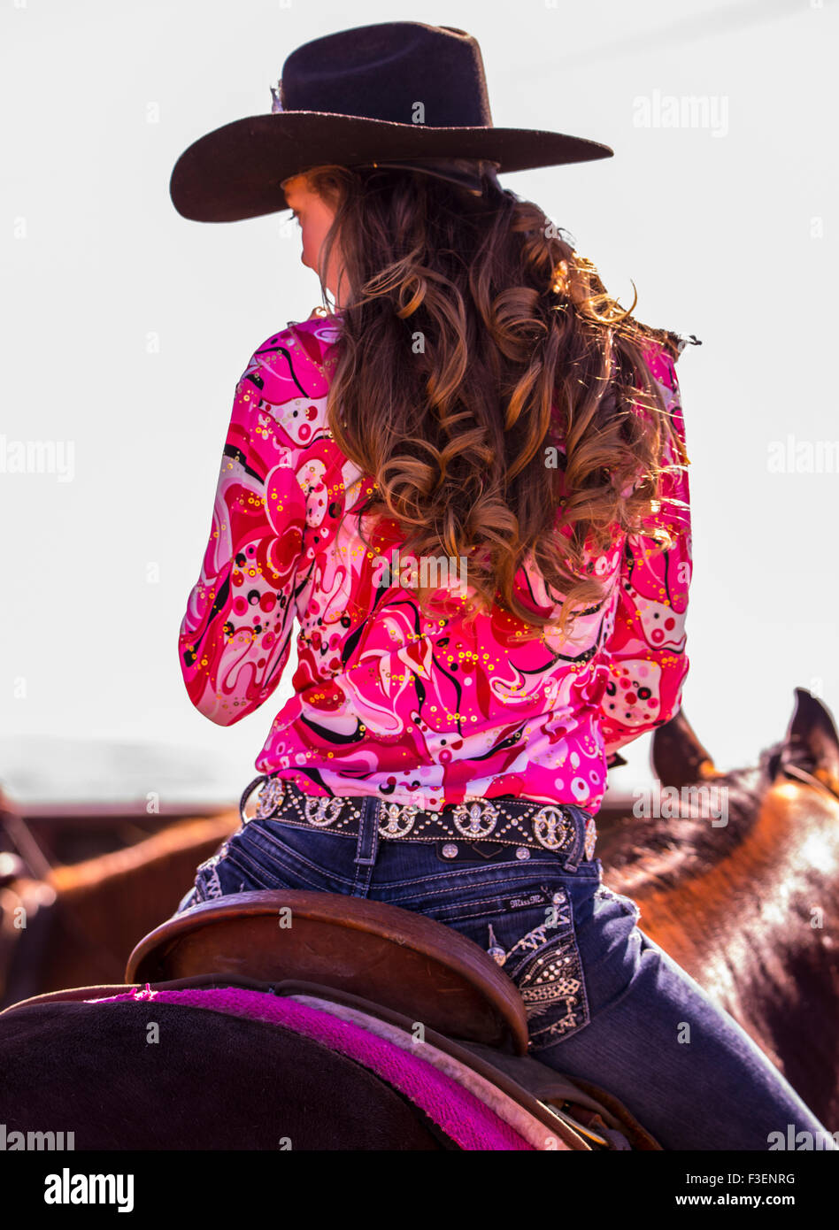 Rodeo's, Bruneau Round-Up, People, Rodeo Queen saddled up on her horse ...