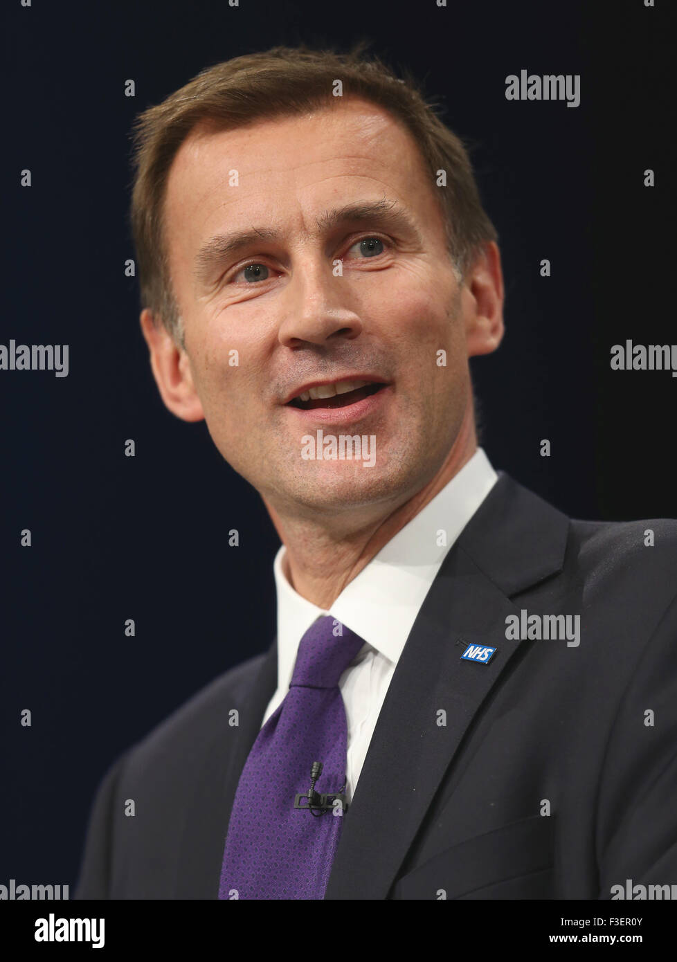 Manchester, UK. 6th October, 2015. Jeremy Hunt Mp Secretary Of State ...