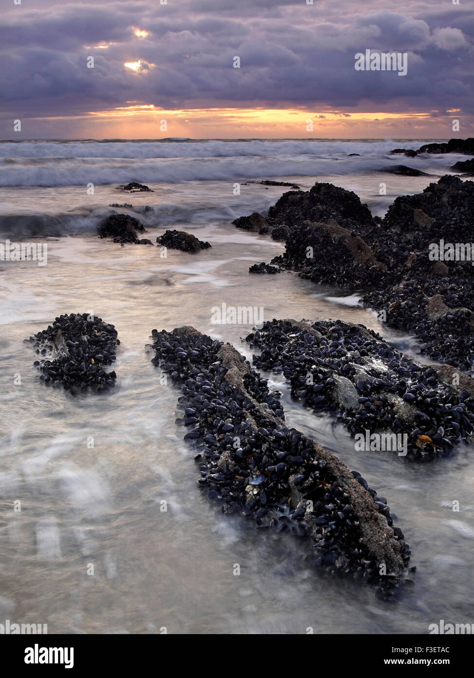 A beautiful September sunset viewed from the North Devon seaside town ...