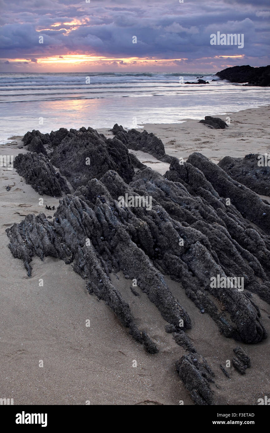A beautiful September sunset viewed from the North Devon seaside town ...