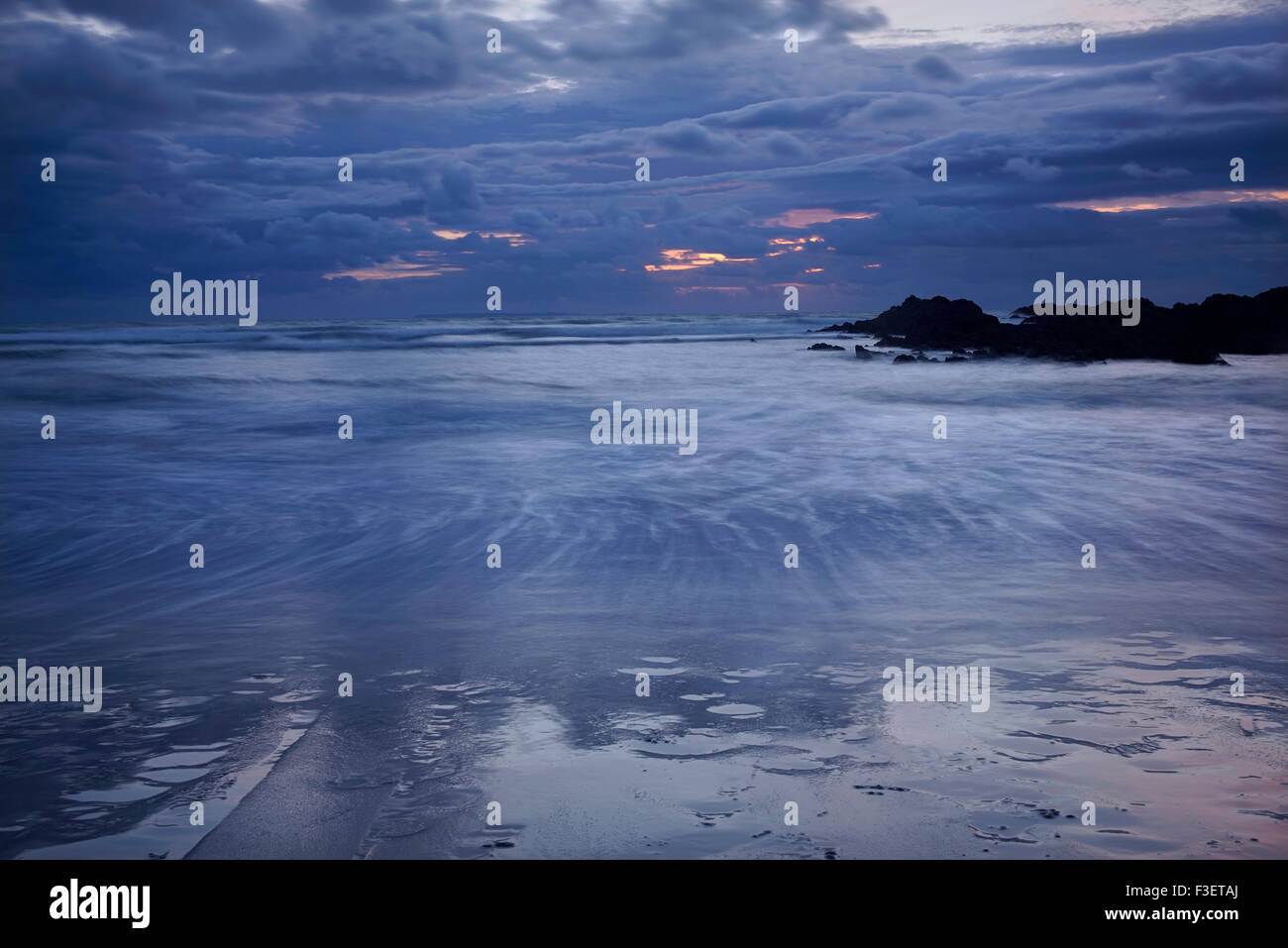 A beautiful September sunset viewed from the North Devon seaside town ...