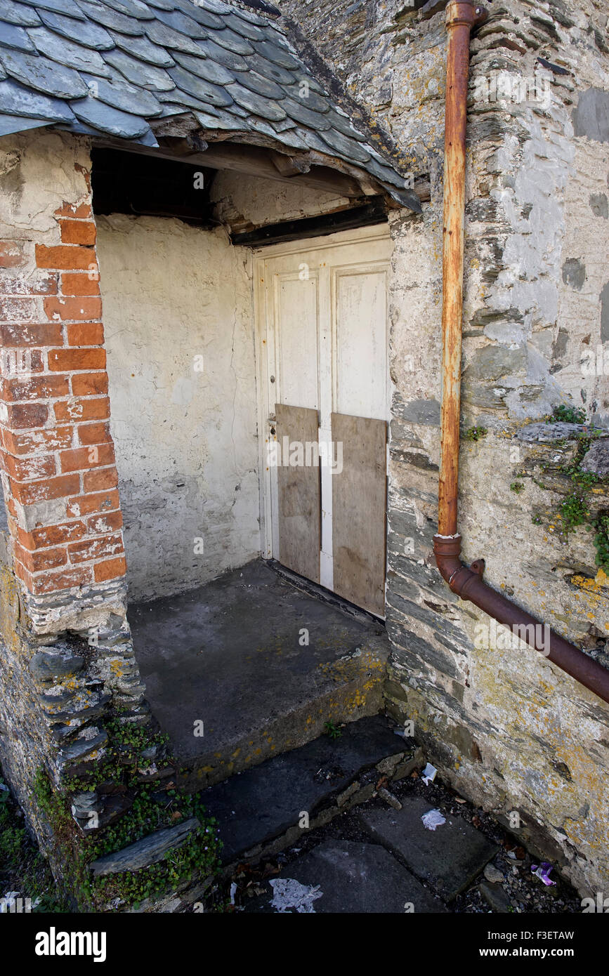 Detail of run down buildings at Woolacombe, North Devon, England, UK ...