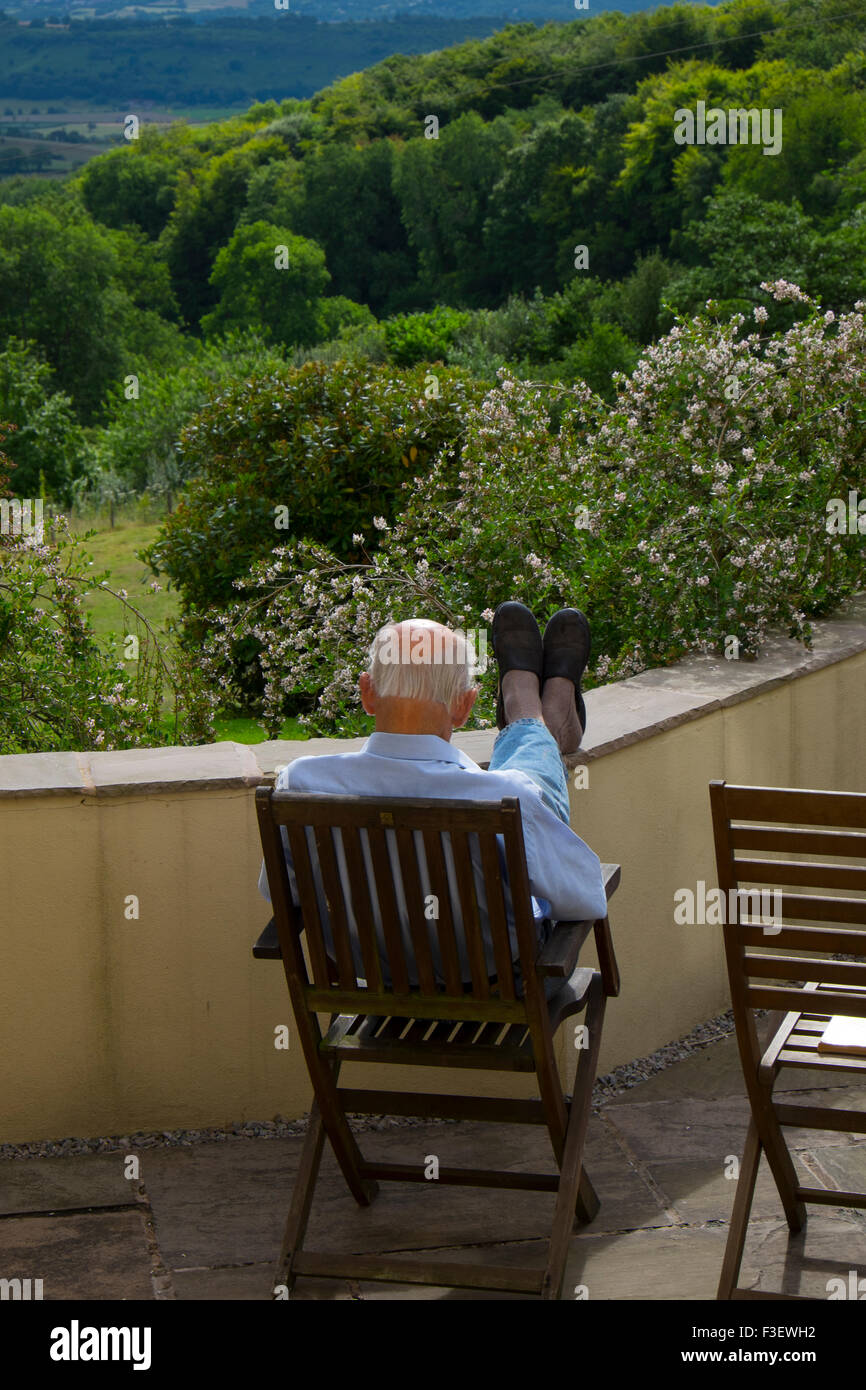 Old man sleeping chair hi-res stock photography and images - Alamy