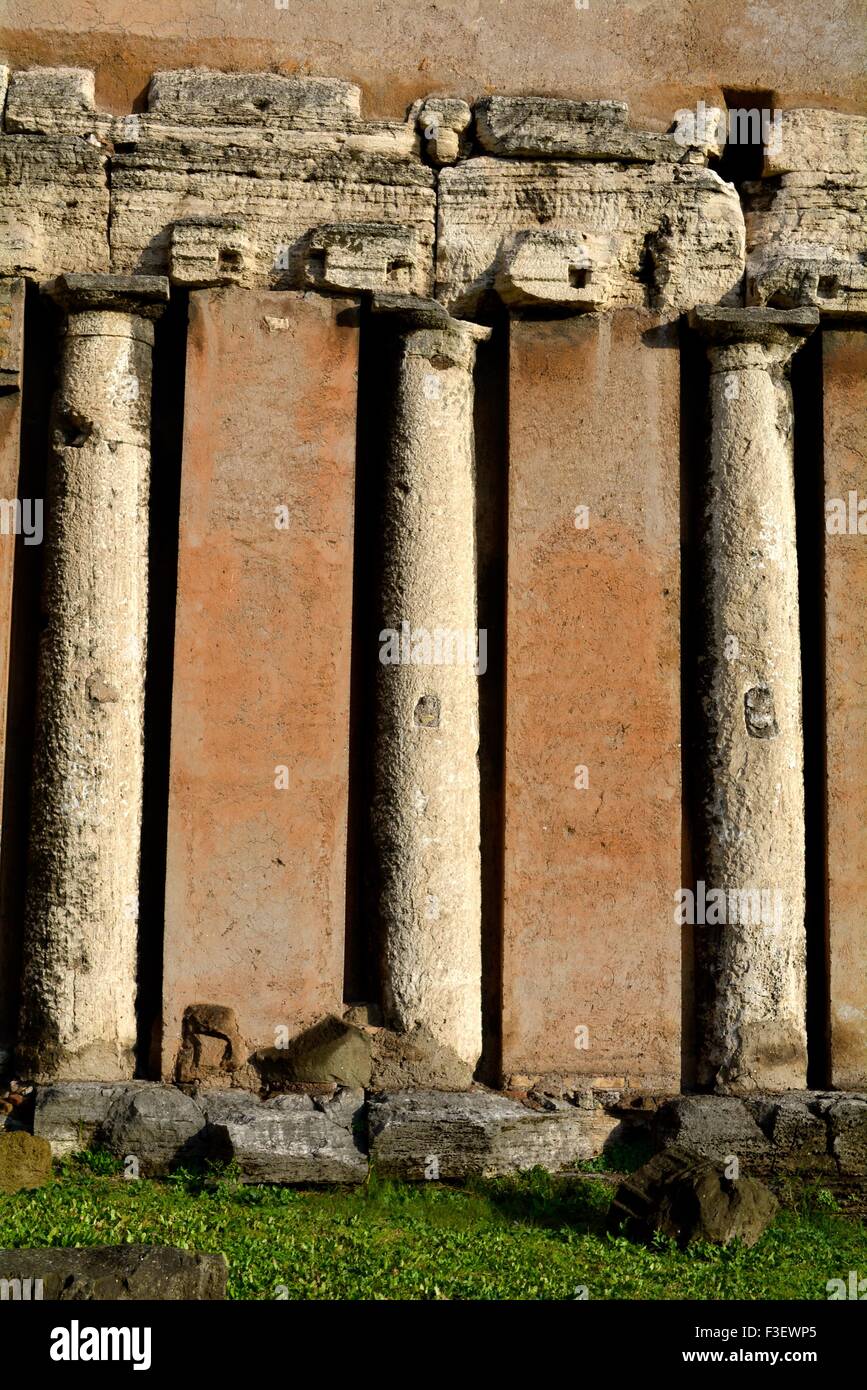 Ancient columns set into a wall in Rome, Italy Stock Photo - Alamy