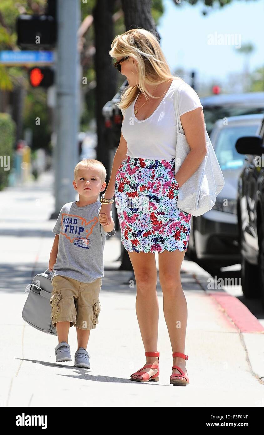 Reese Witherspoon walking with her son Featuring: Reese Witherspoon ...