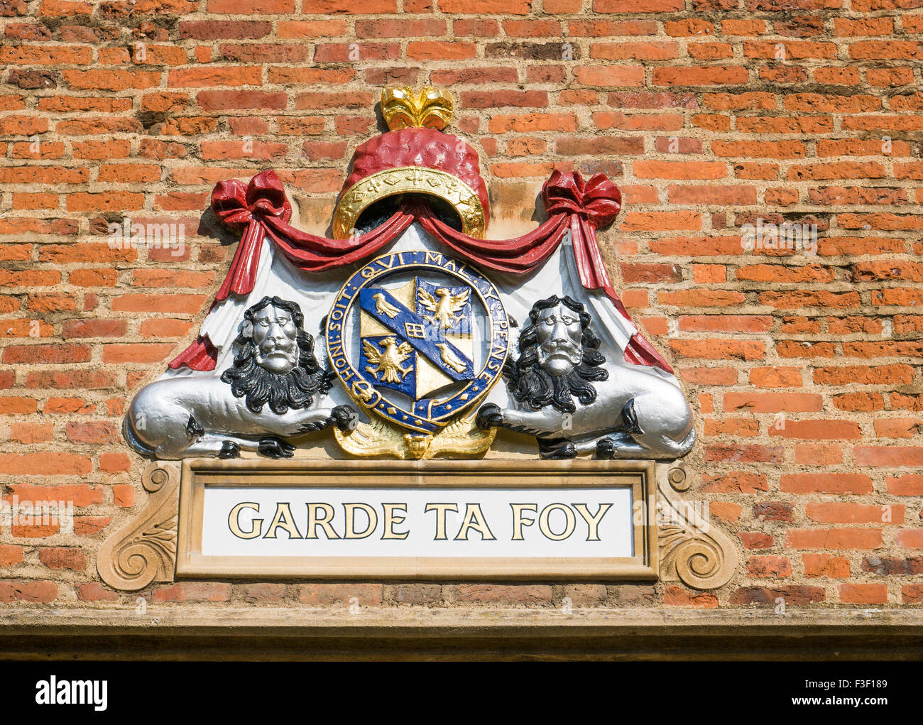 Motto (garde ta foy - keep the faith) at Magdalene college, university ...