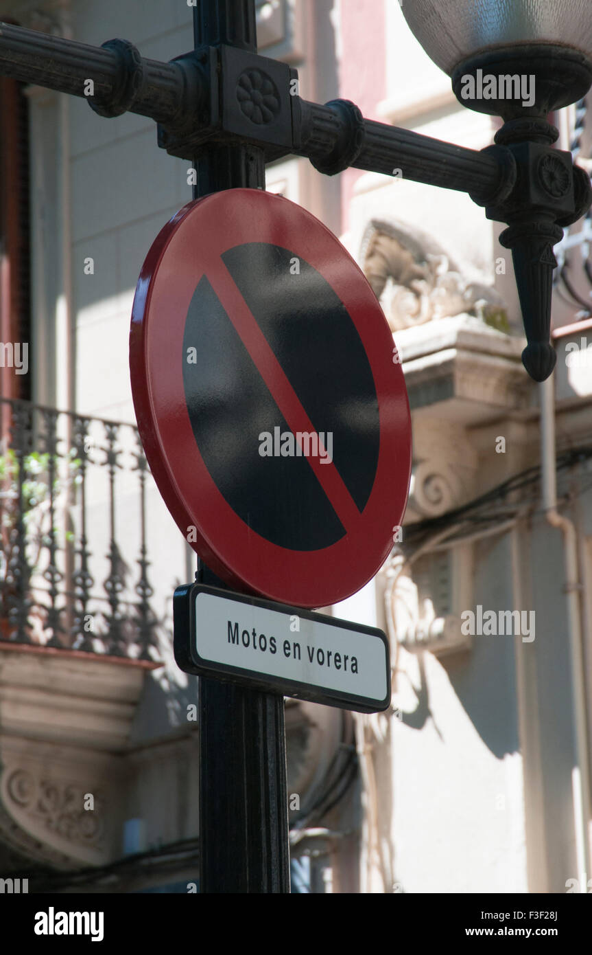 Road sign, Barcelona Stock Photo - Alamy