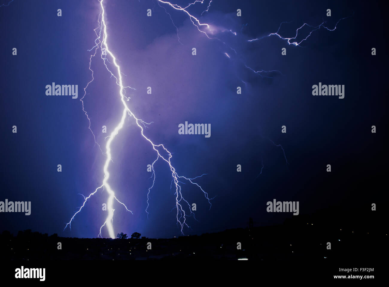 Bing Bang lightning strike on the horizon Stock Photo - Alamy