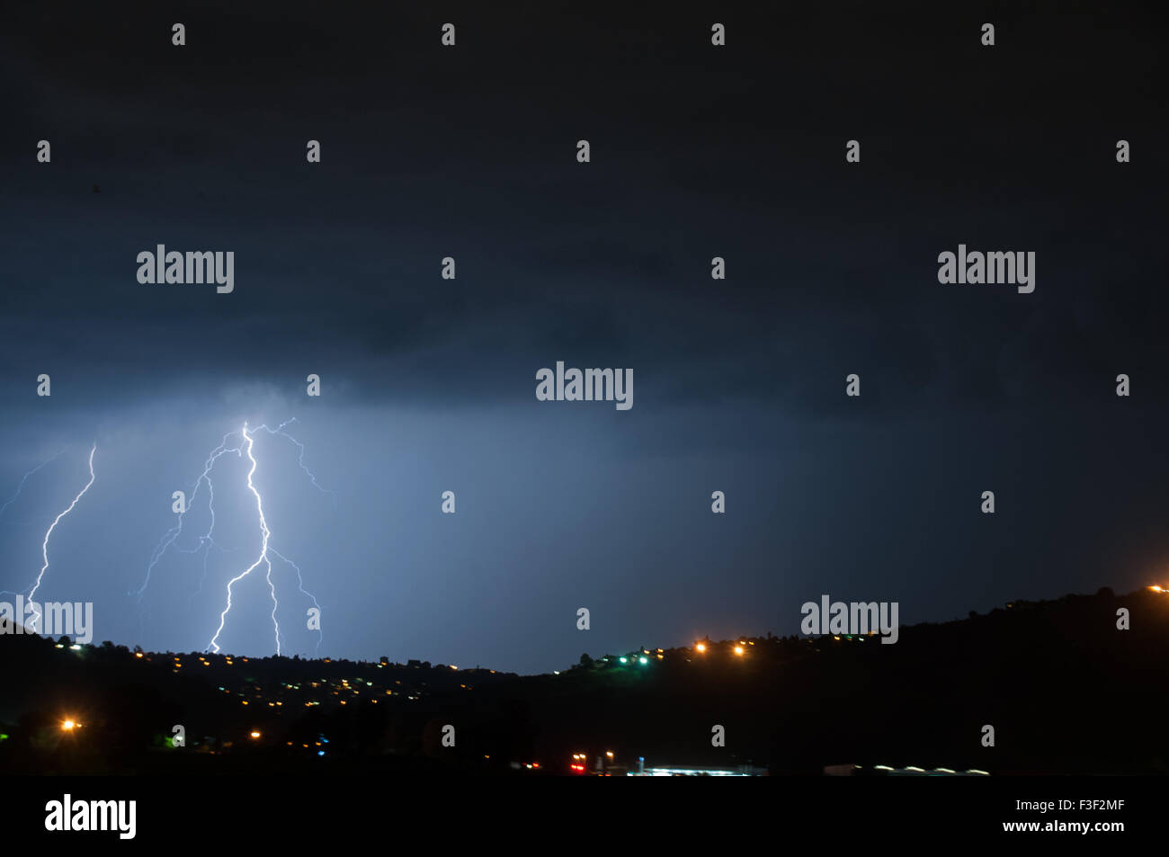 Cloud to ground lightning lighting up the night skies Stock Photo - Alamy