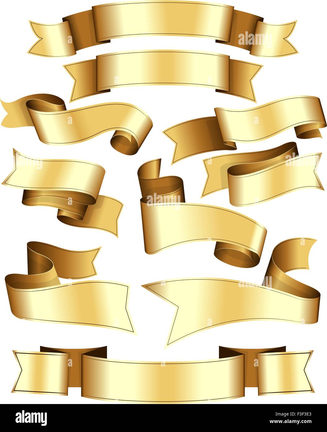 Gold ribbon set Stock Vector Image & Art - Alamy